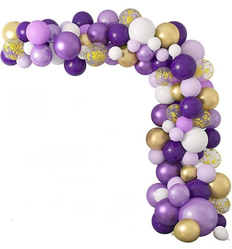Purple and Gold Balloon Garland Arch Kit Royal Purple Balloons - Etsy