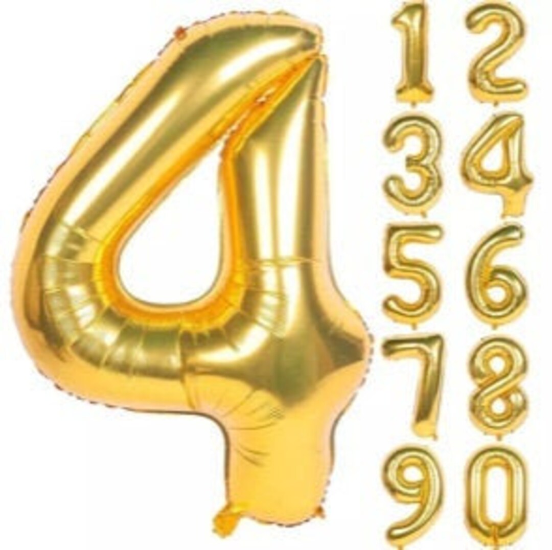 Big Gold Number Balloon 27” Inch Foil Birthday Party Balloons - 1st ...