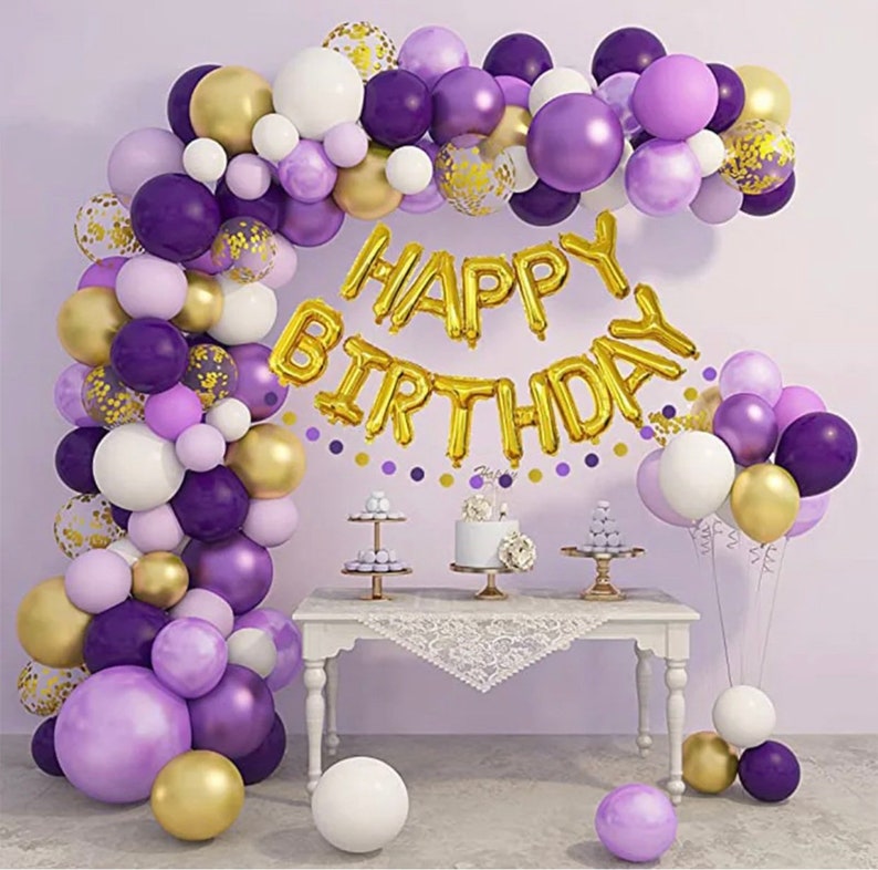 Purple and Gold Balloon Garland Arch Kit Royal Purple Balloons - Etsy