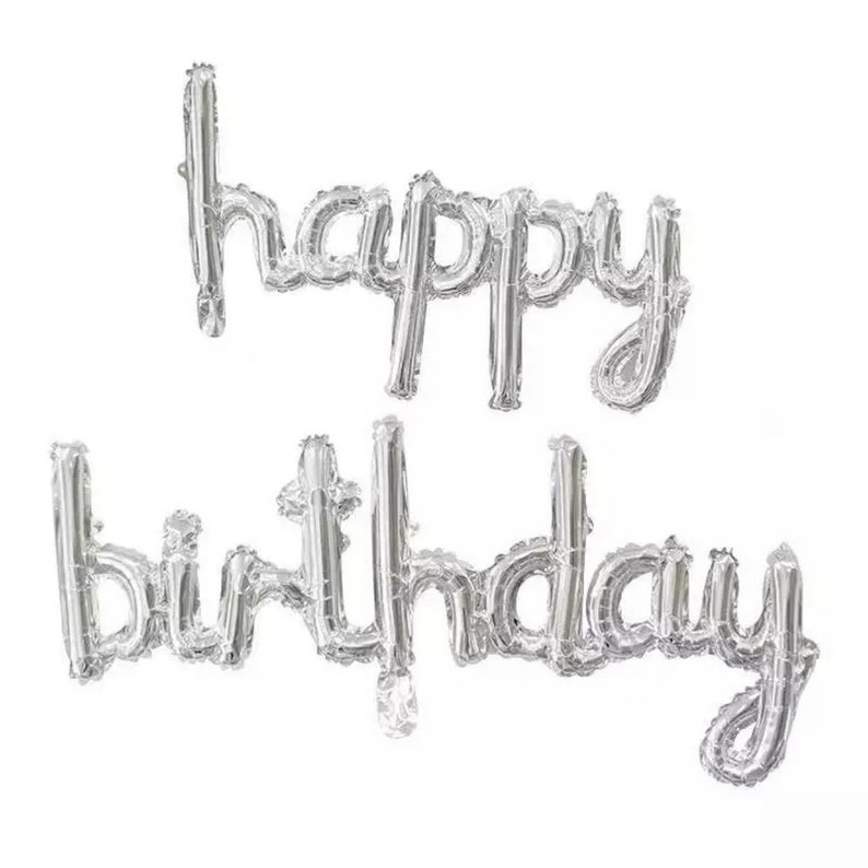Happy Birthday Balloon Banner Script Cursive Balloon Letters Etsy