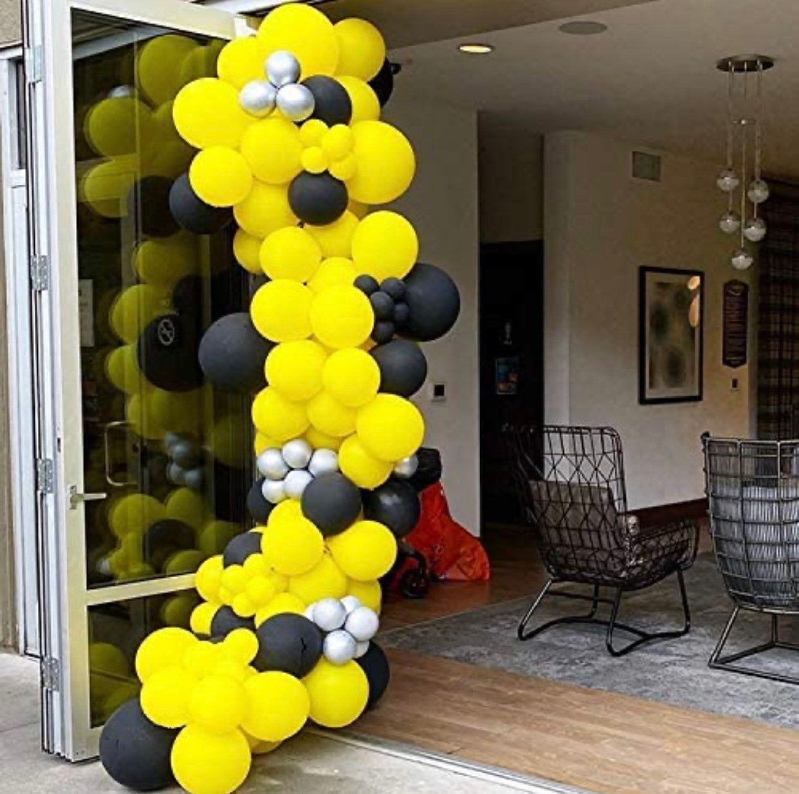 Bumble Bee Balloon Garland Arch Kit Black and Yellow Balloons Superhero ...