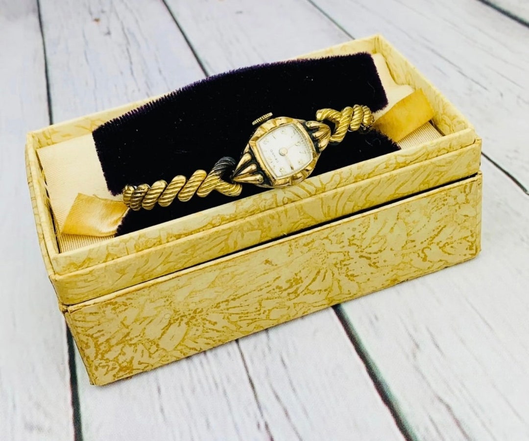 Vintage DENRO 10k Rolled Gold Ladies Womens Watch in ORIGINAL Box ...
