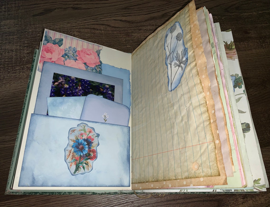Flower Junk Journal Botanical Journal Handmade Floral | Etsy