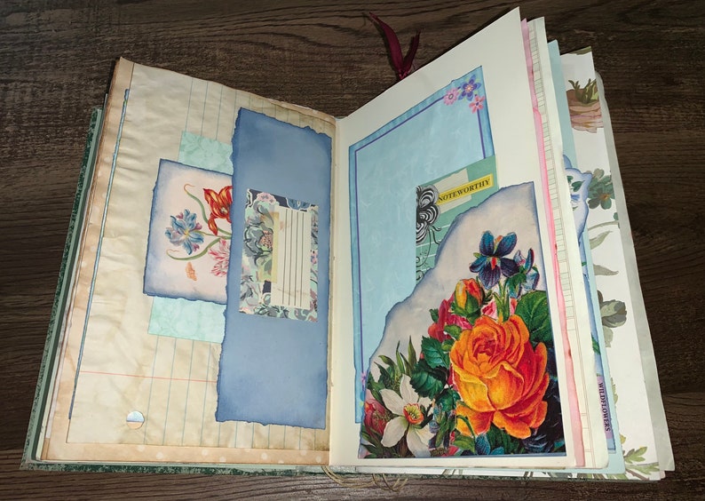 Flower Junk Journal Botanical Journal Handmade Floral | Etsy