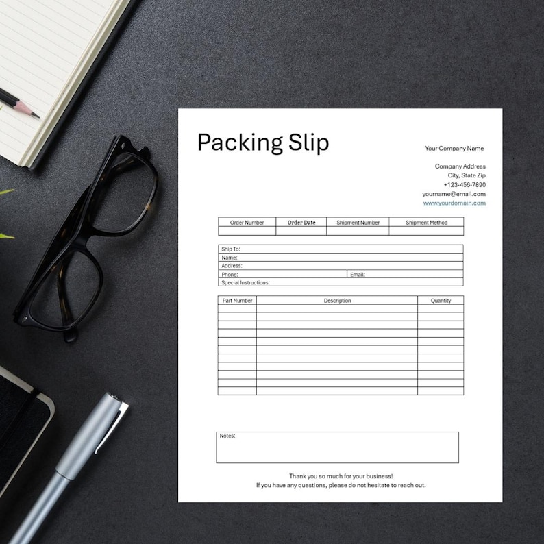 Packing Slip Template - Etsy