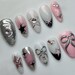 Pink Freestyle 3D Gel Nails: Trendy Press on Nails With - Etsy