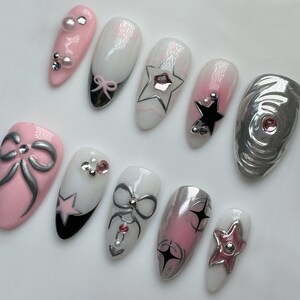Pink Freestyle 3D Gel Nails: Trendy Press on Nails With - Etsy