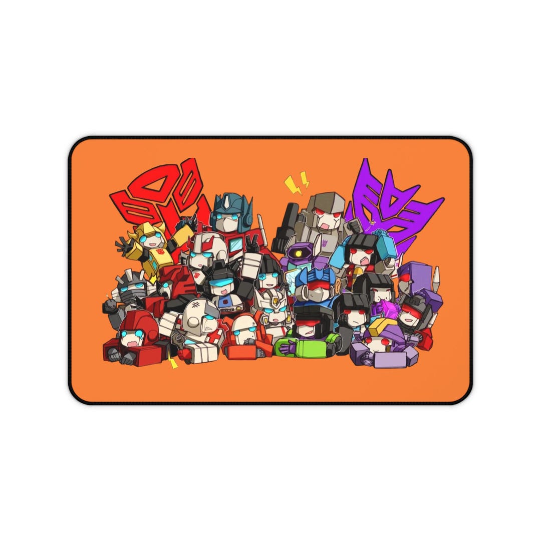 Chibi Transformers Character Group Desk Mat | Cute Robot Plushies ...