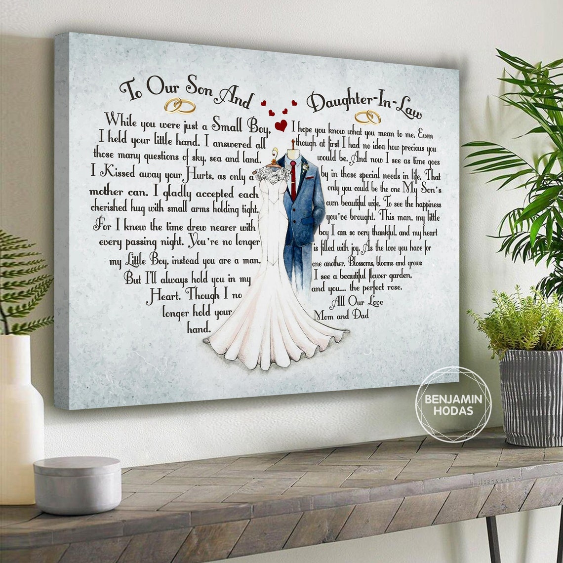 Wedding Anniversary Gifts For Son And Daughter In Law Custom Etsy