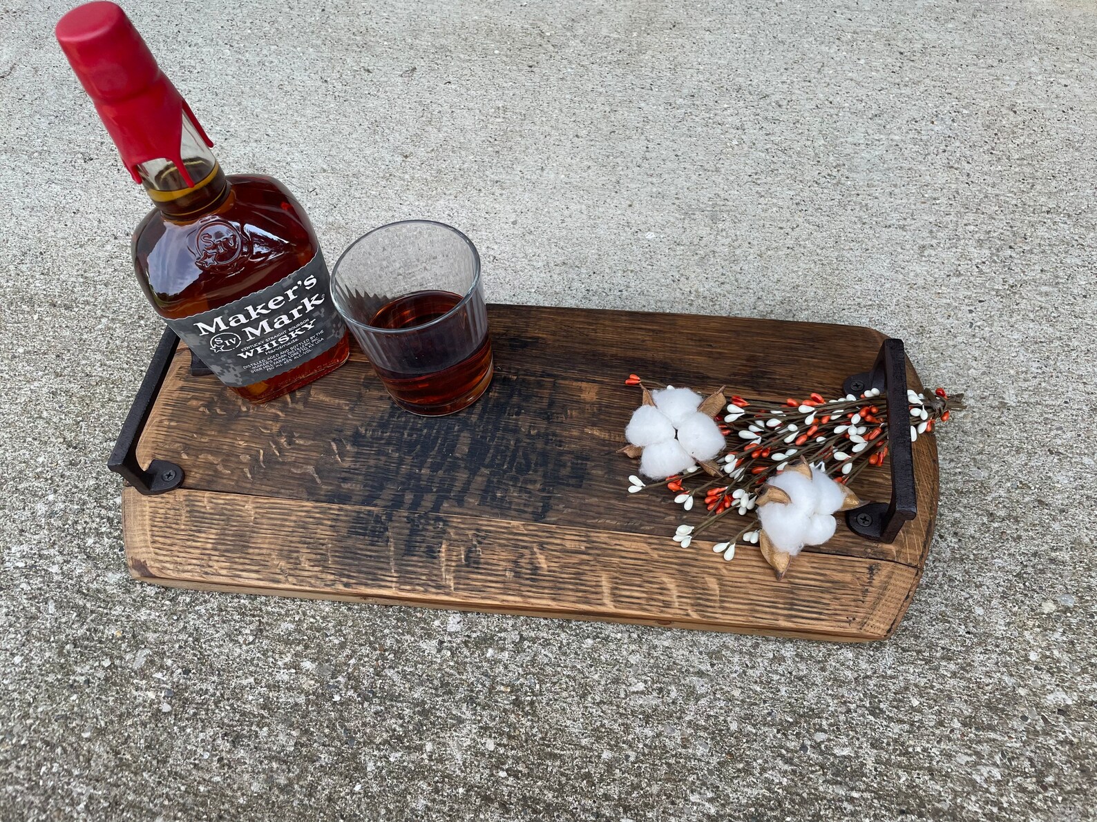 Bourbon Barrel Serving Tray Made From Reclaimed Kentucky - Etsy