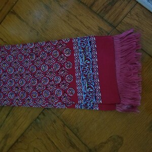 Vintage Silk Scarf | Stunning Red Patterned Silk Scarf | Rare Vintage ...
