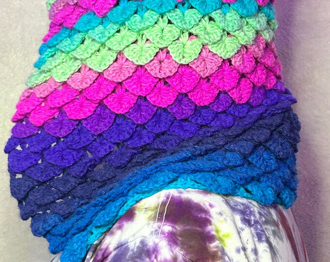 Dragon Scale Crochet Hood in Purple Pink Green Great for Cosplay ...