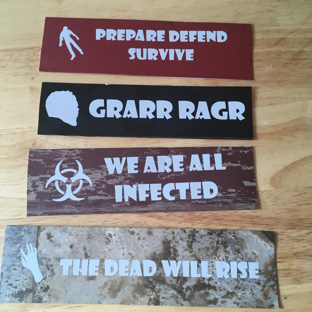 Zombie Bookmarks: Recycled Wallpaper, Horror Gift, Set of 4 - Etsy