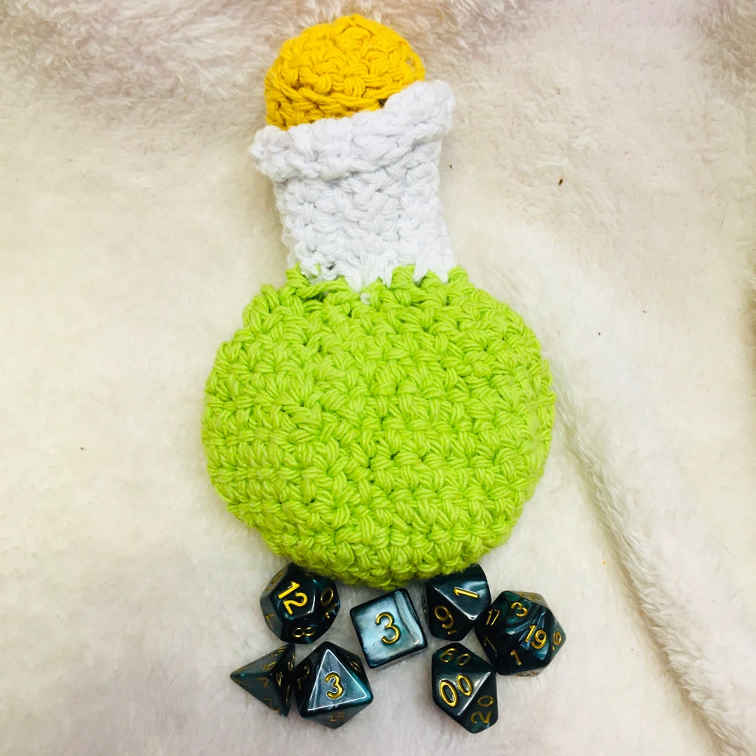 Dice Bags for DND or Tabletop Gaming Green Potion Bottle Crochet - Etsy