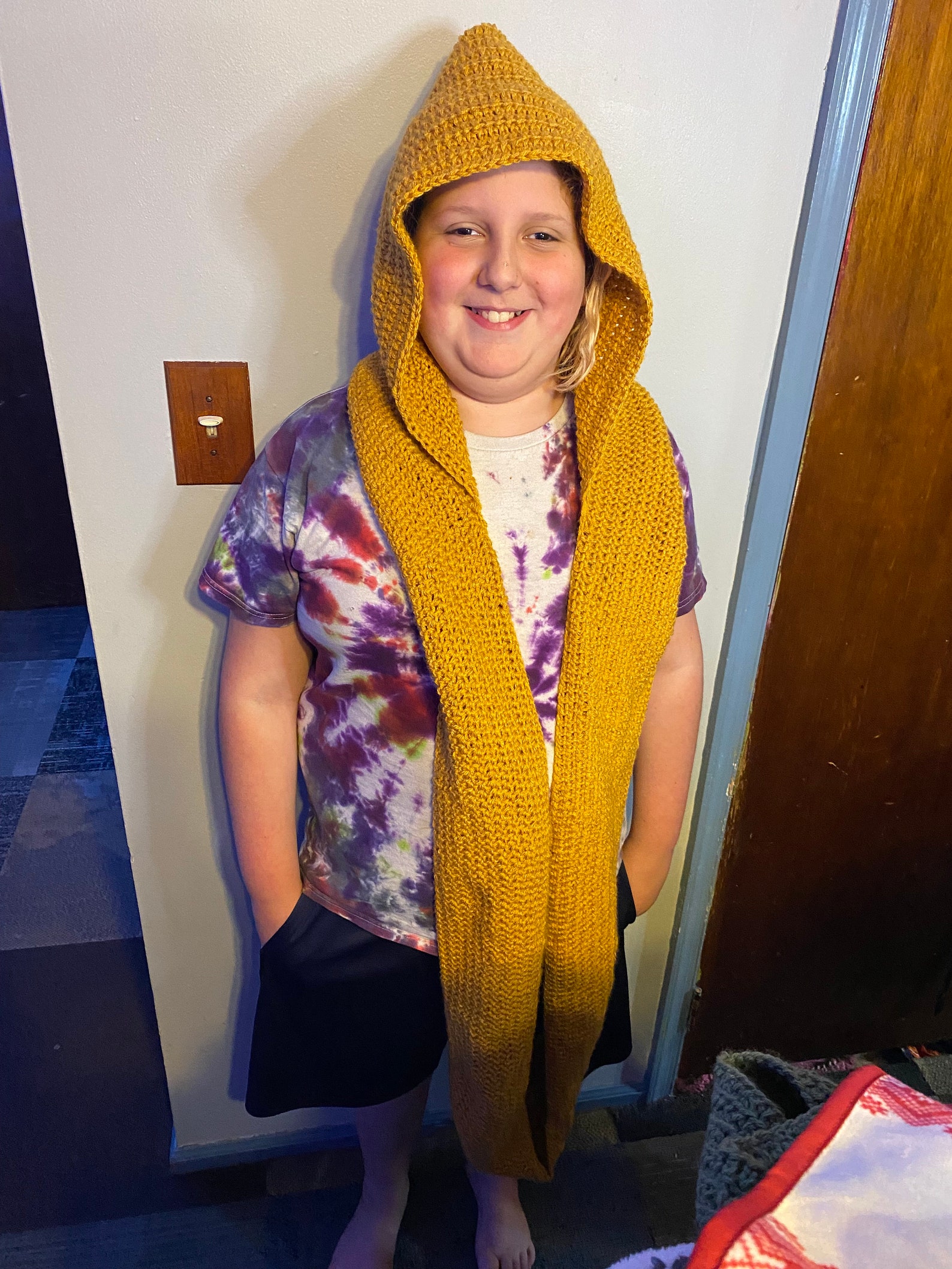 Handmade Crochet Hooded Scarf: Gold Elf, Cosplay Wear - Etsy