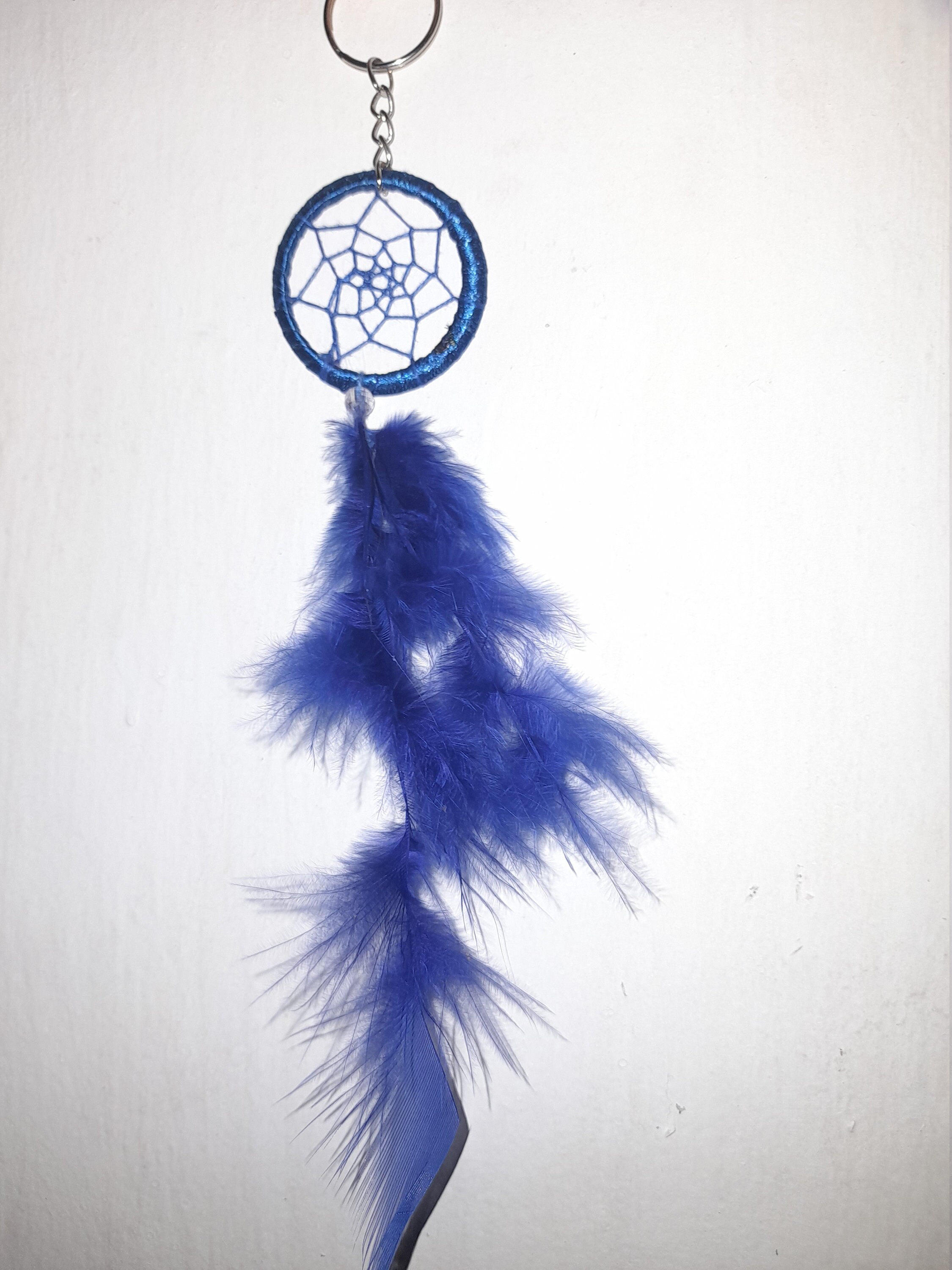 Small Key Tag Dream Catcher Blue and Black - Etsy