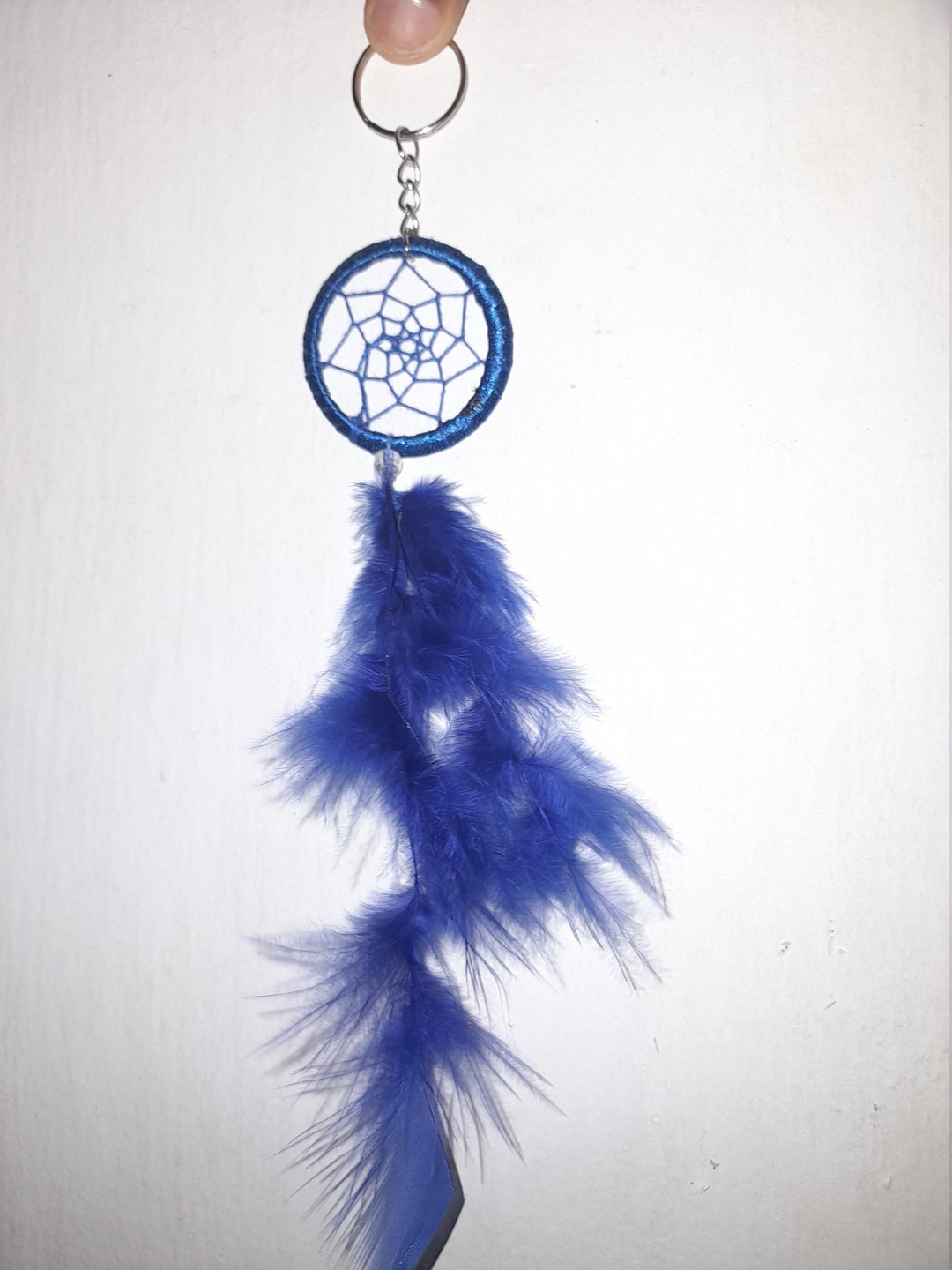 Small Key Tag Dream Catcher Blue and Black - Etsy