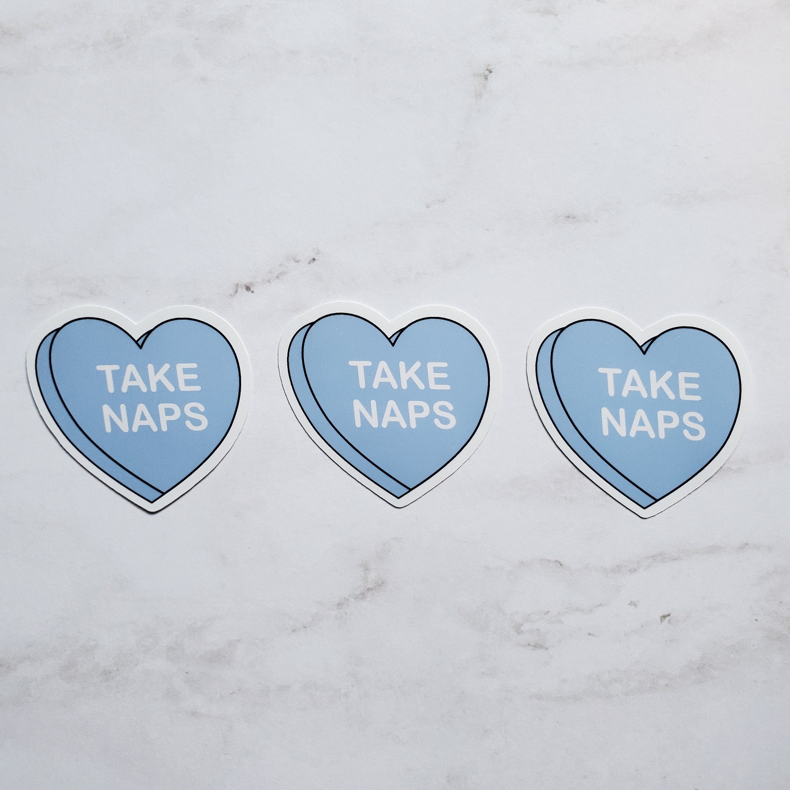 Take Naps Glossy Blue Weatherproof Sticker Heart Stickers - Etsy