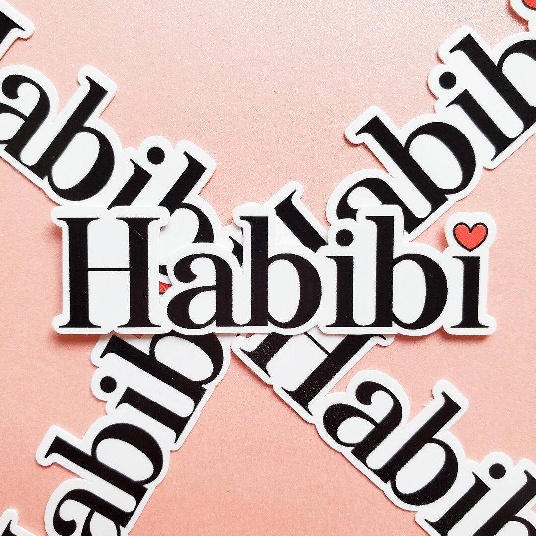 Habibi Heart Arabic Arab Love Glossy Sticker Perfect for Laptop ...