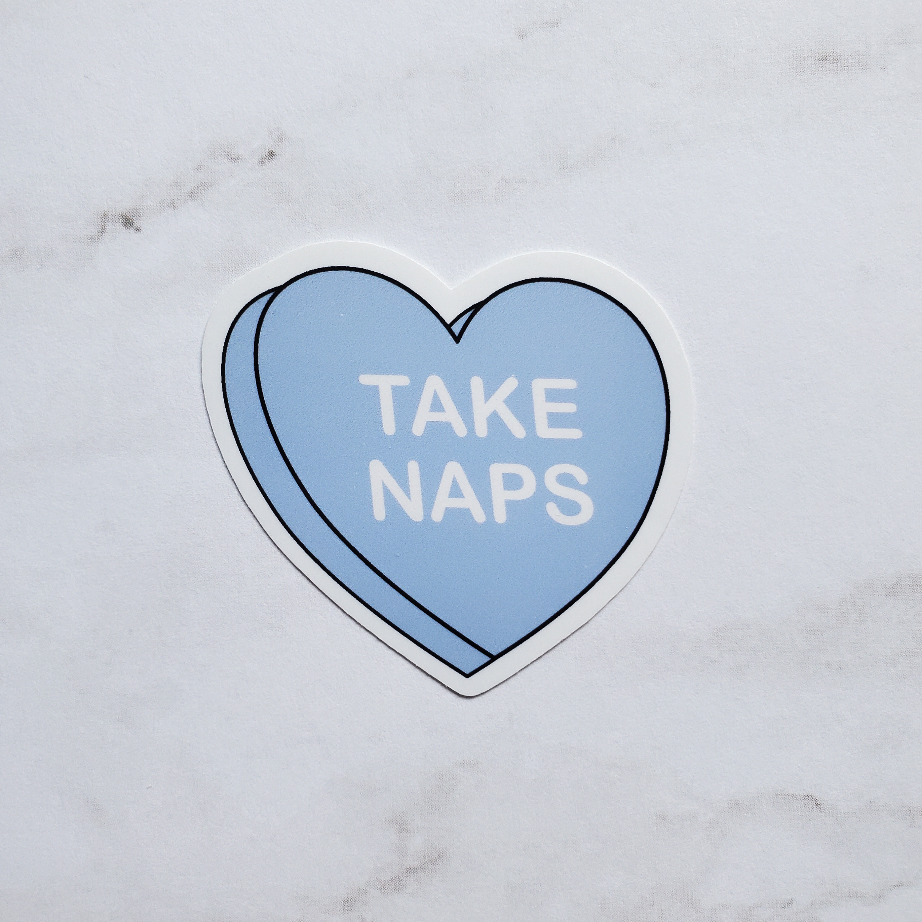 Take Naps Glossy Blue Weatherproof Sticker, Heart Stickers, Vinyl Matte ...