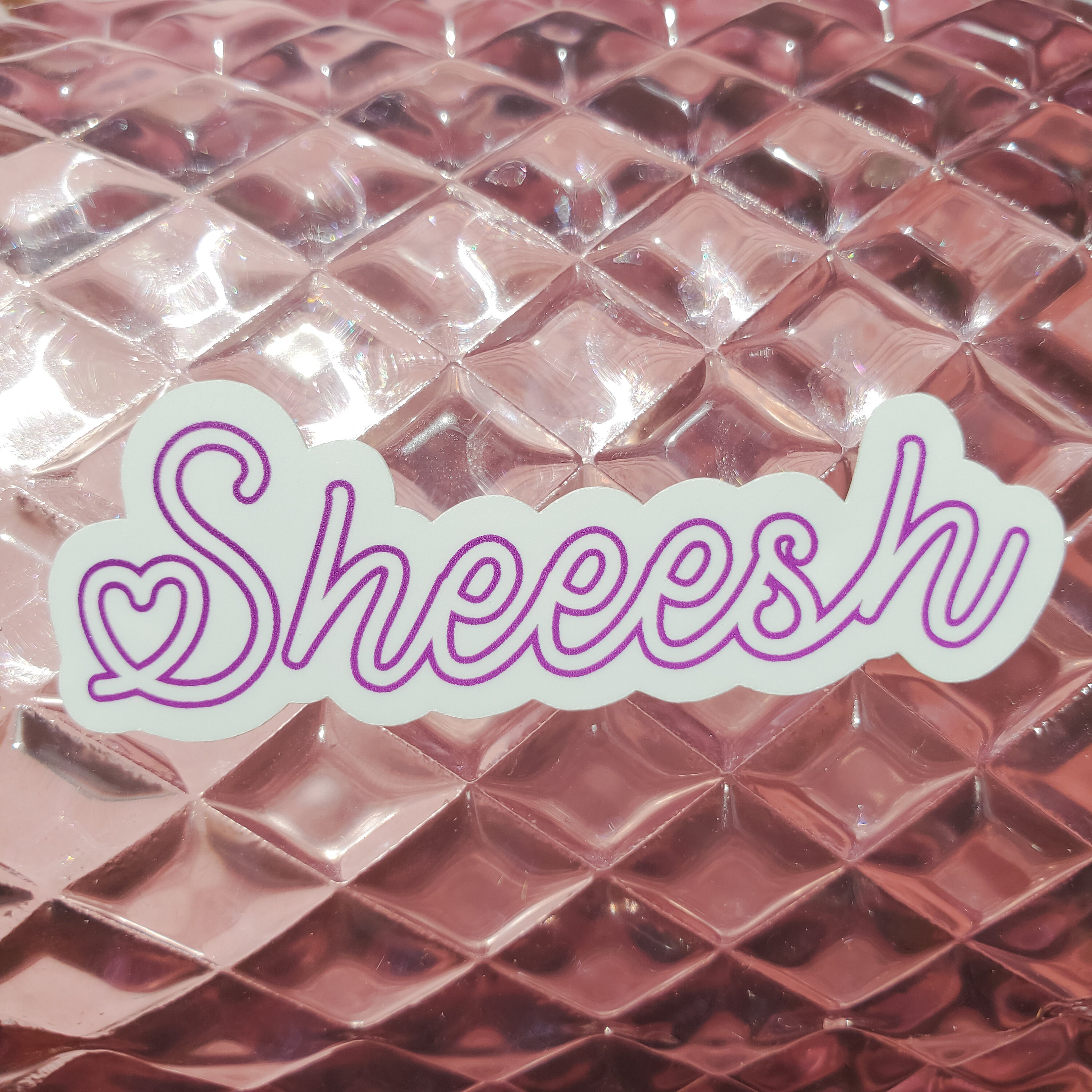 Glossy Sheesh Heart Stickers Pink Blue and Black and Purple - Etsy UK