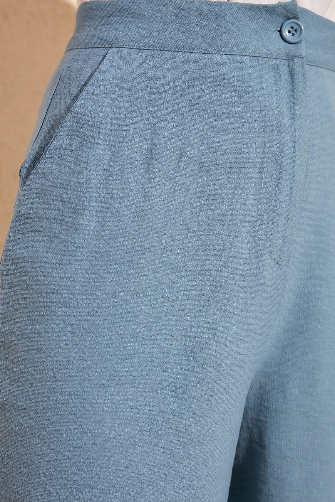 Blue Classic Flowy Trousers | Etsy