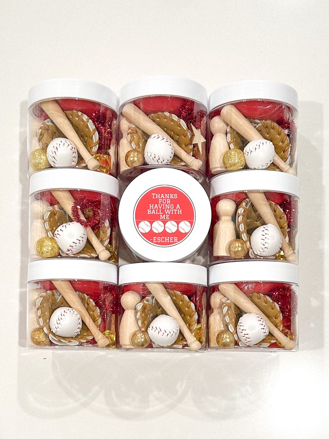 Baseball Party Favor Play Dough Personalized Baseball Birthday Party ...