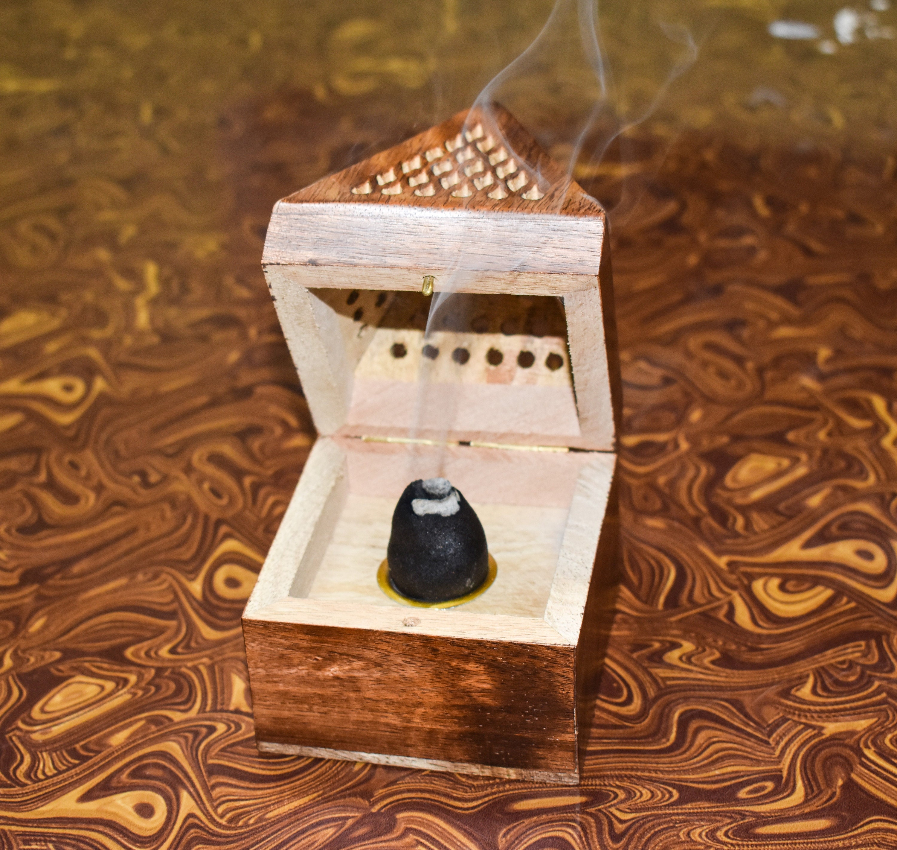 Handmade Wooden Pyramid Incense Burner Box: Home Decor - Etsy