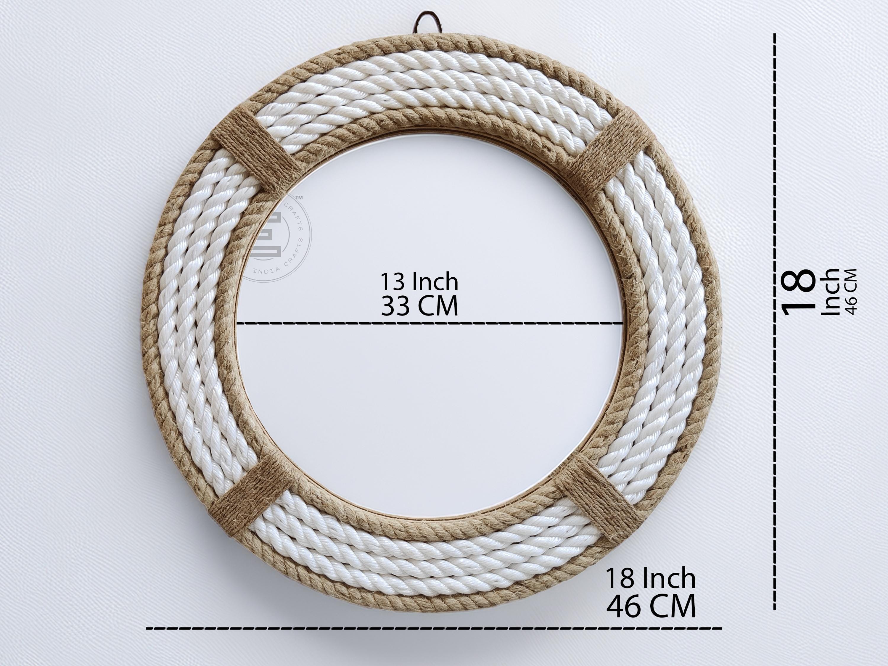 Nautical Coastal Rope Round Mirror Coastal Farmhouse Wall Decor for ...
