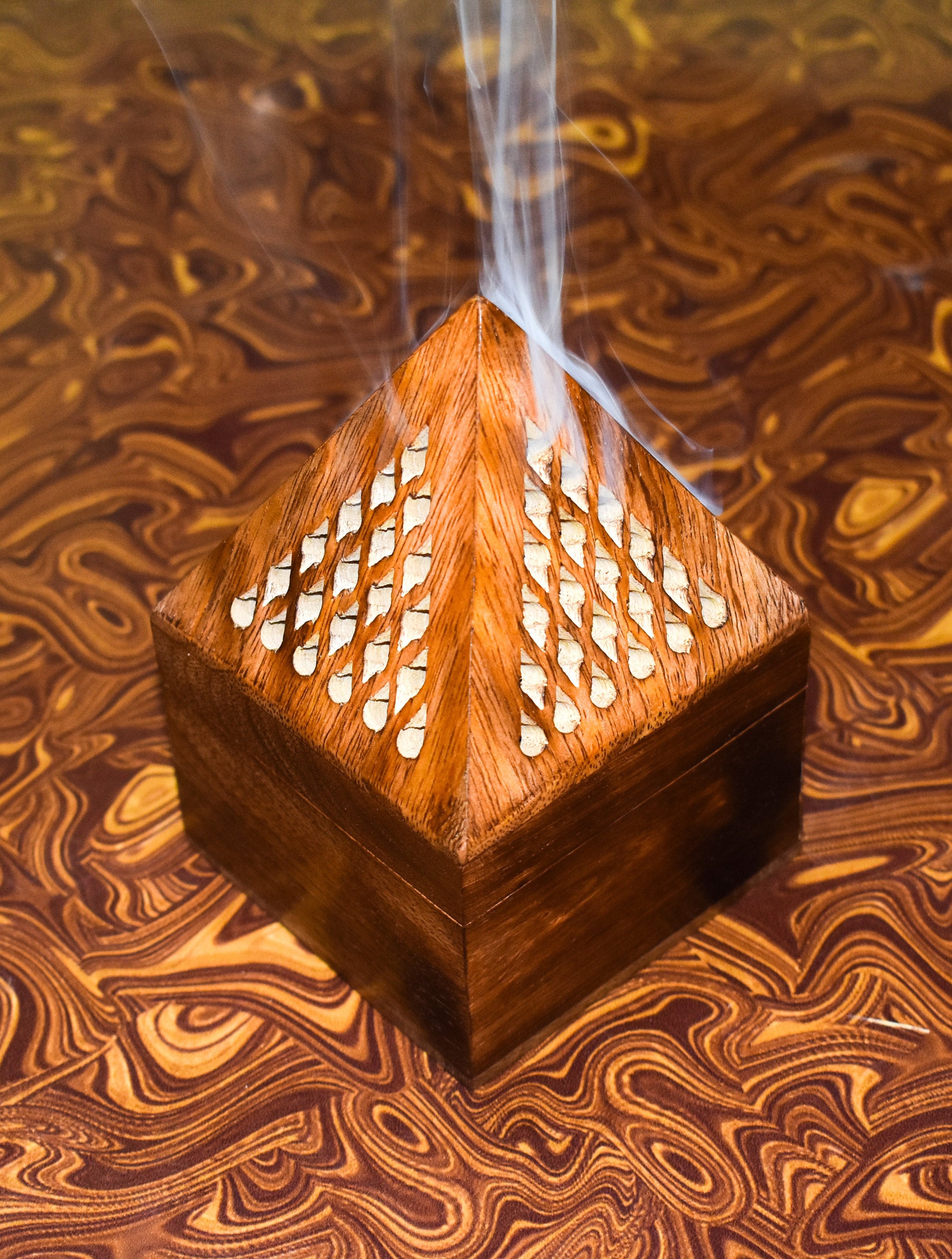 Handmade Wooden Pyramid Incense Burner Box: Home Decor - Etsy