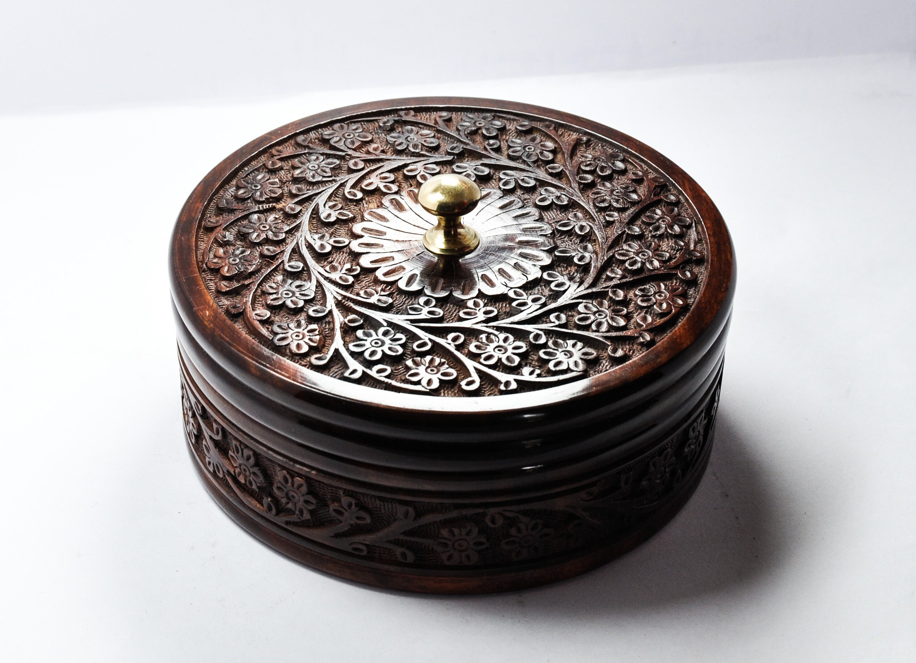 Chapati Roti Tortilla Bread Box: Hand-carving Chapati Dabba With Brass ...