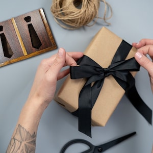 Wood Tie Storage Box Tie Display Case for Wedding School Child Son Tie ...