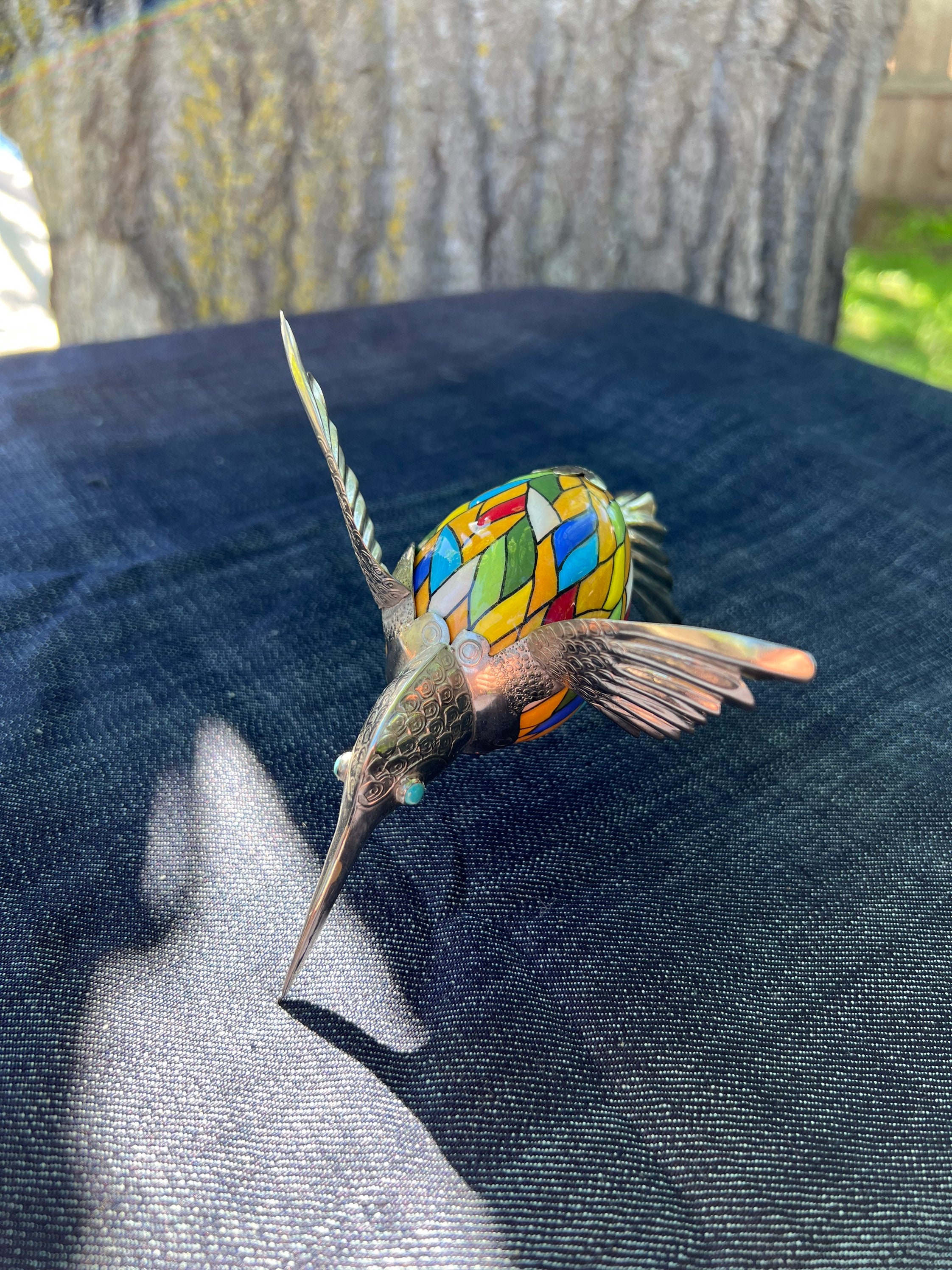 Enamelled Ceramic and Silver Hummingbird - Etsy