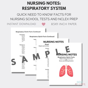 Respiratory Pathophysiology Nurse Notes for Medsurg Exam Prep and NCLEX ...