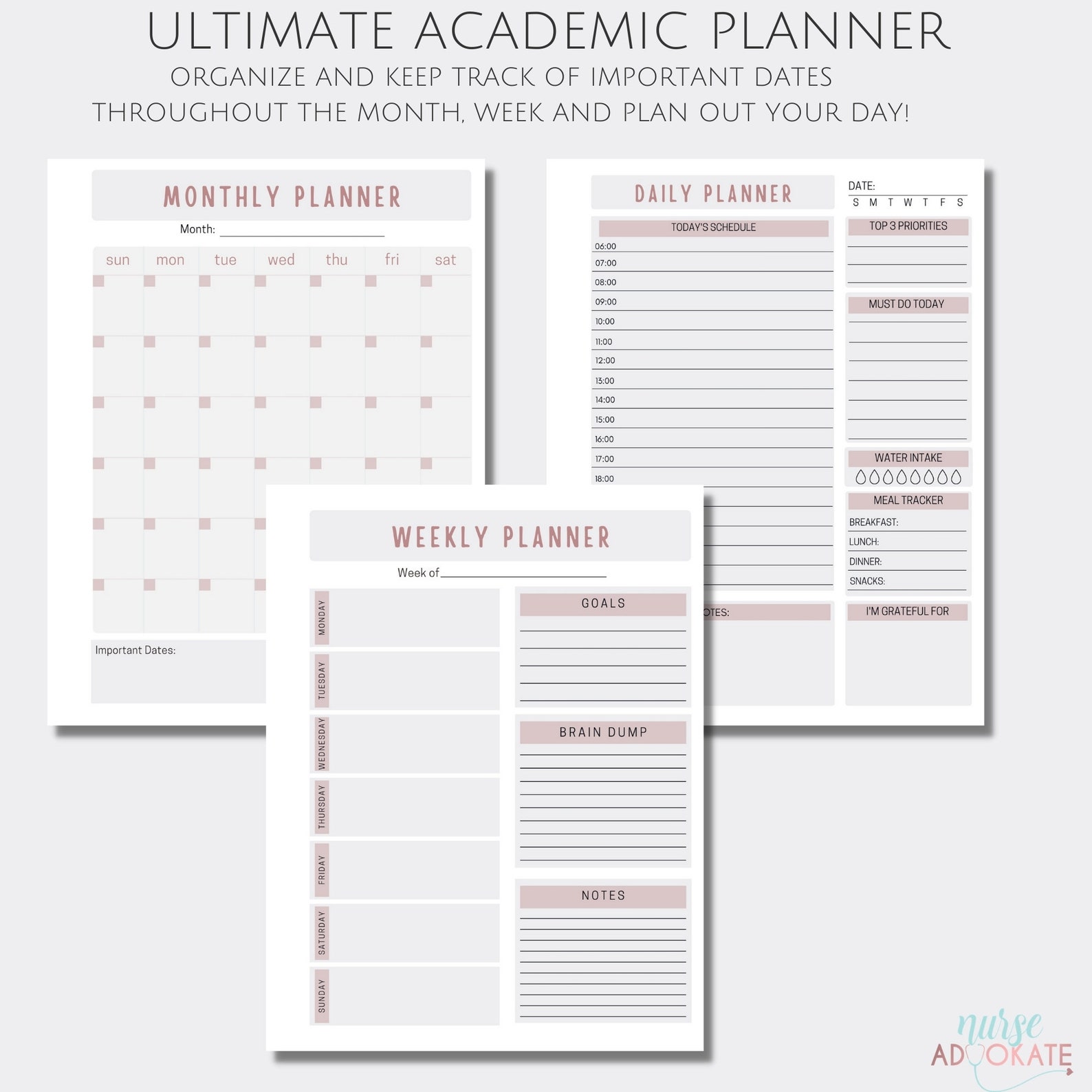 Ultimate Nursing Student Planner Bundle. Nursing School Organizing ...
