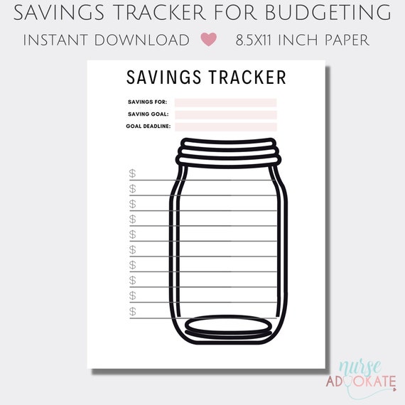 Printable Savings Tracker and Budget Tips Printable PDF to - Etsy