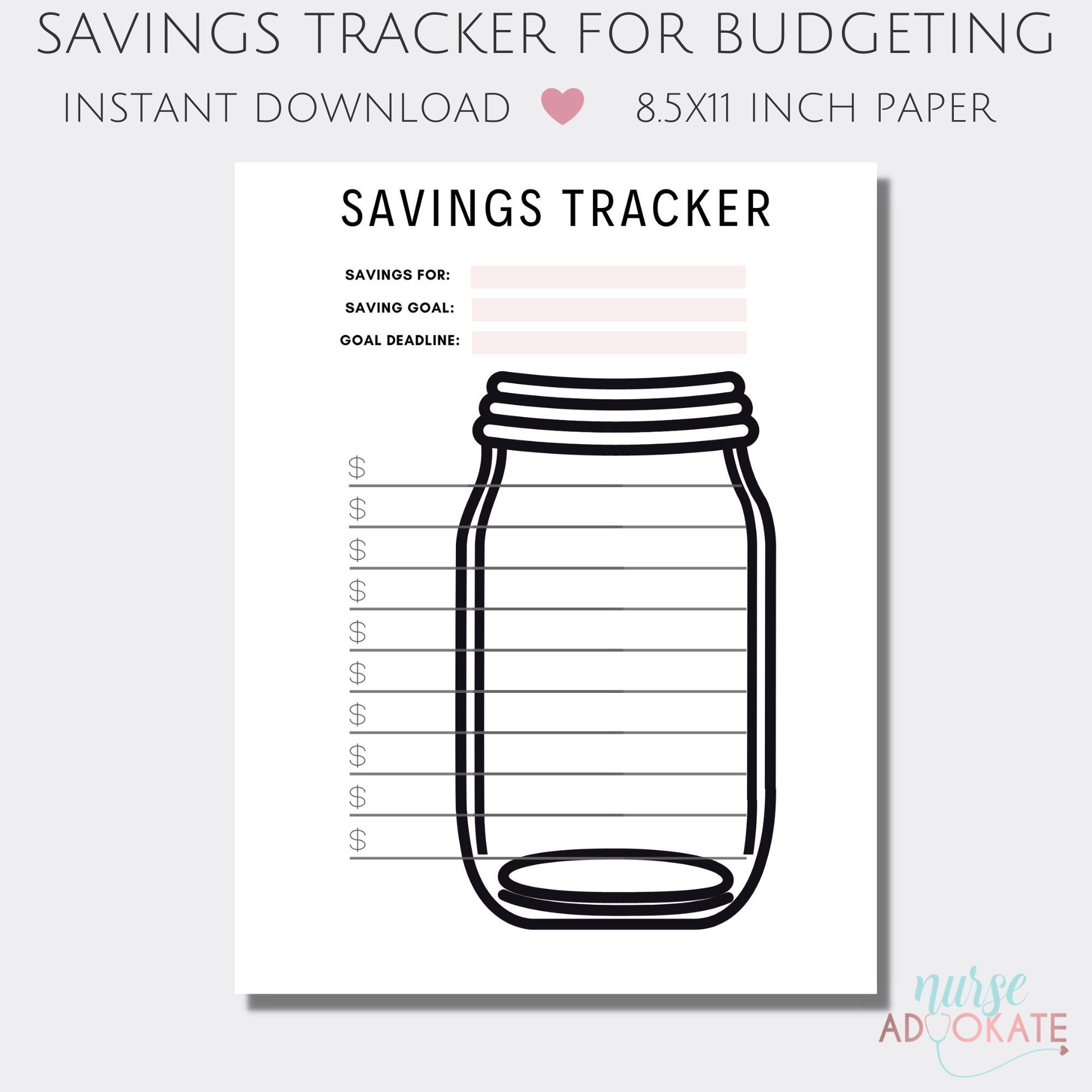 Printable Savings Tracker and Budget Tips Printable PDF to Stay on ...