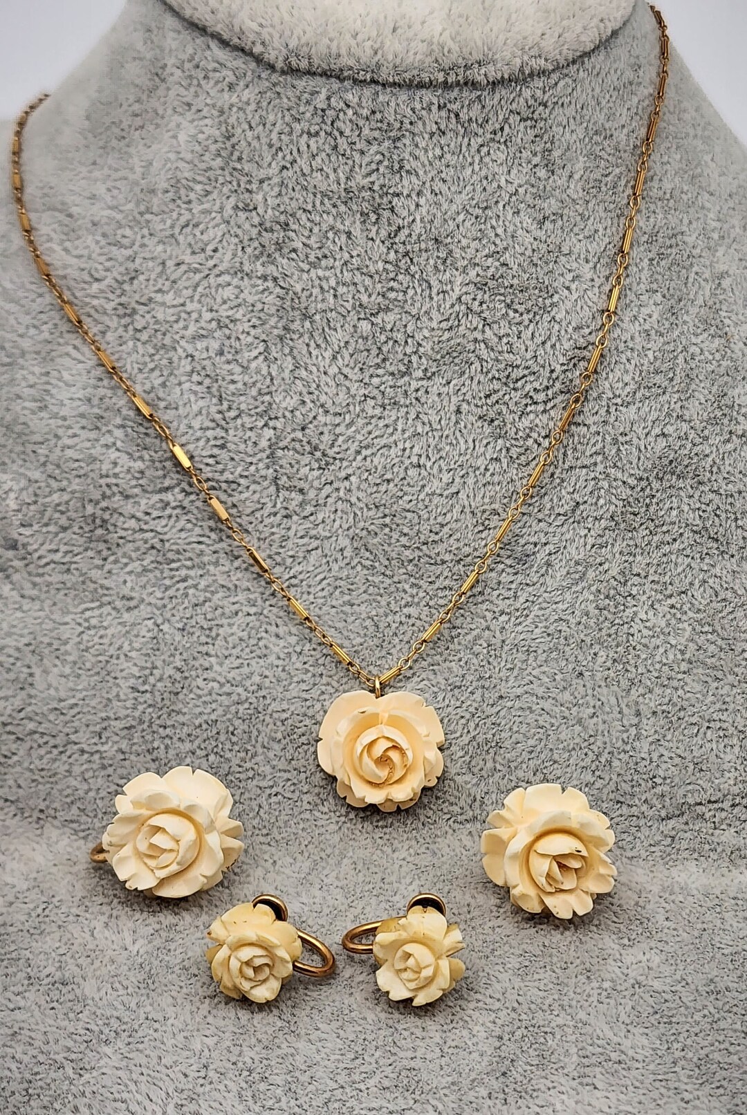Vintage 12kt Gold Filled White Rose Jewelry Lot 2 - Etsy