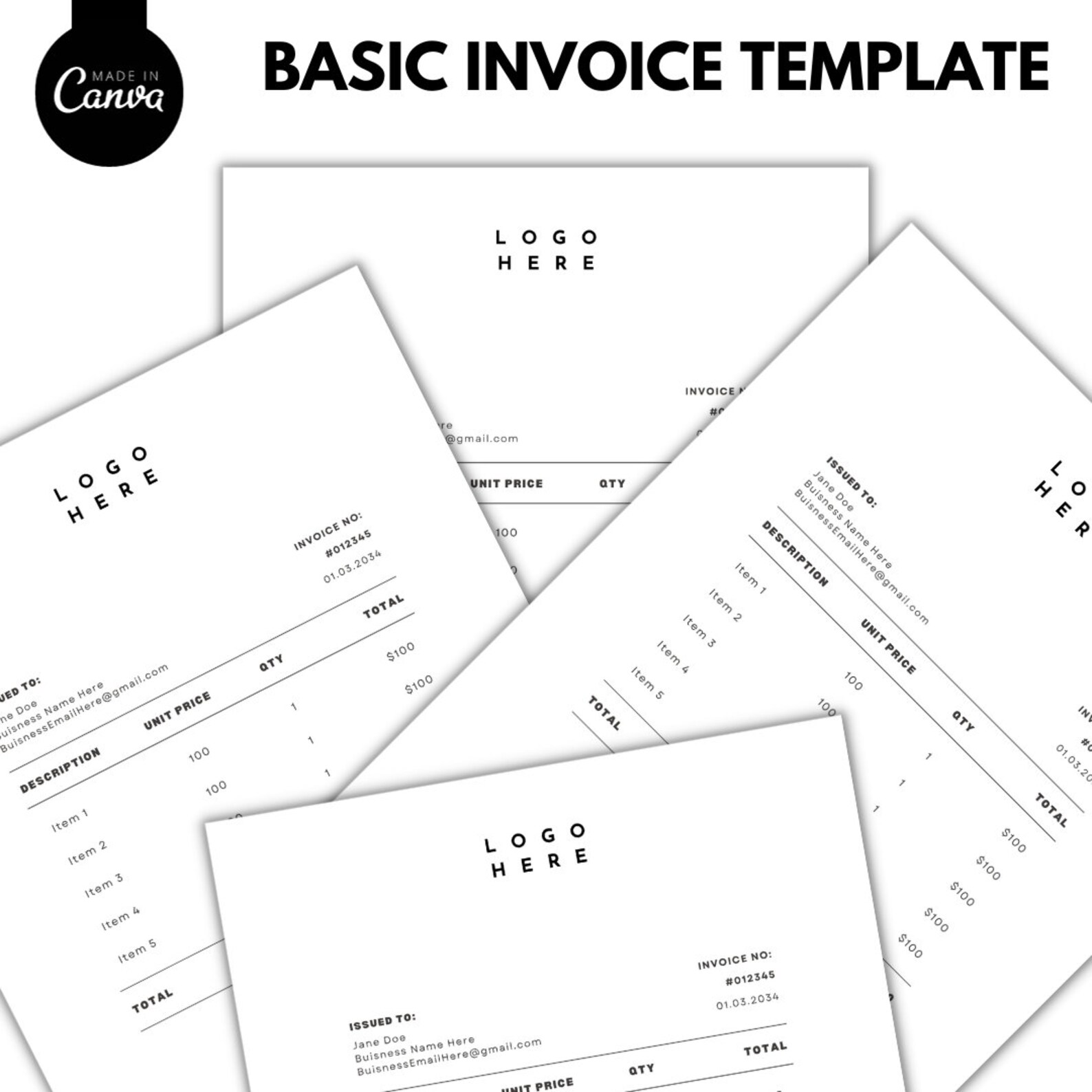 Business Invoice | Hair Braider Invoice Template | Billing Template ...
