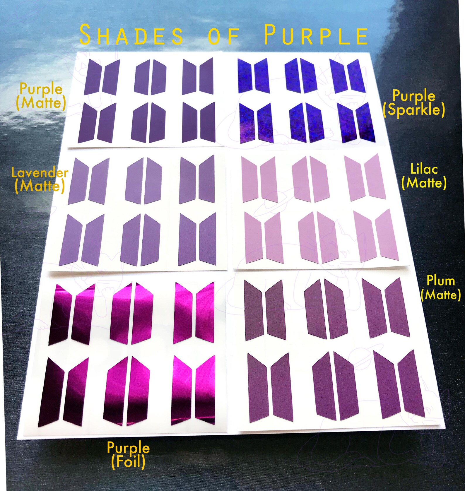 BTS Vinyl Decals - Shades of Purple - Etsy