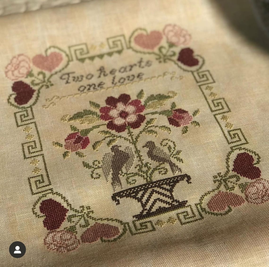 Cross Stitch PATTERN "two Hearts One Love", Instant Downloaded PDF File ...