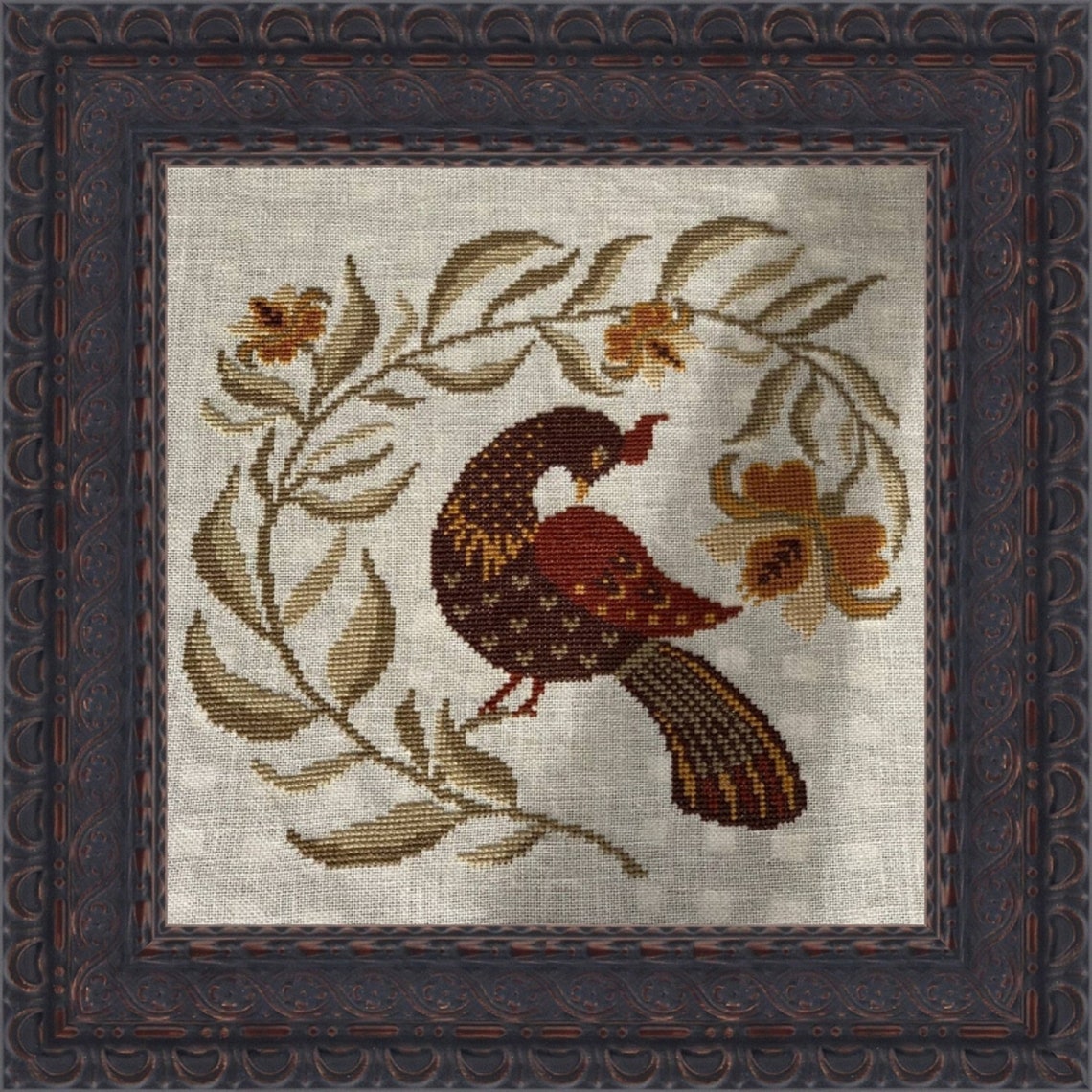 Cross Stitch PATTERN "elegant Bird I", Size 128x128 Stitches, 9 Colors ...