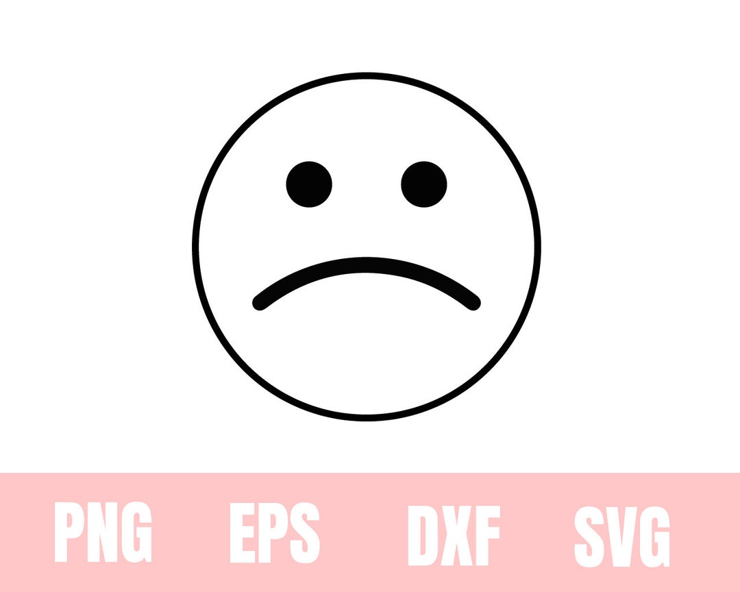 Sad Face Outline DIGITAL DOWNLOAD | Png Eps Dfx Svg - Etsy