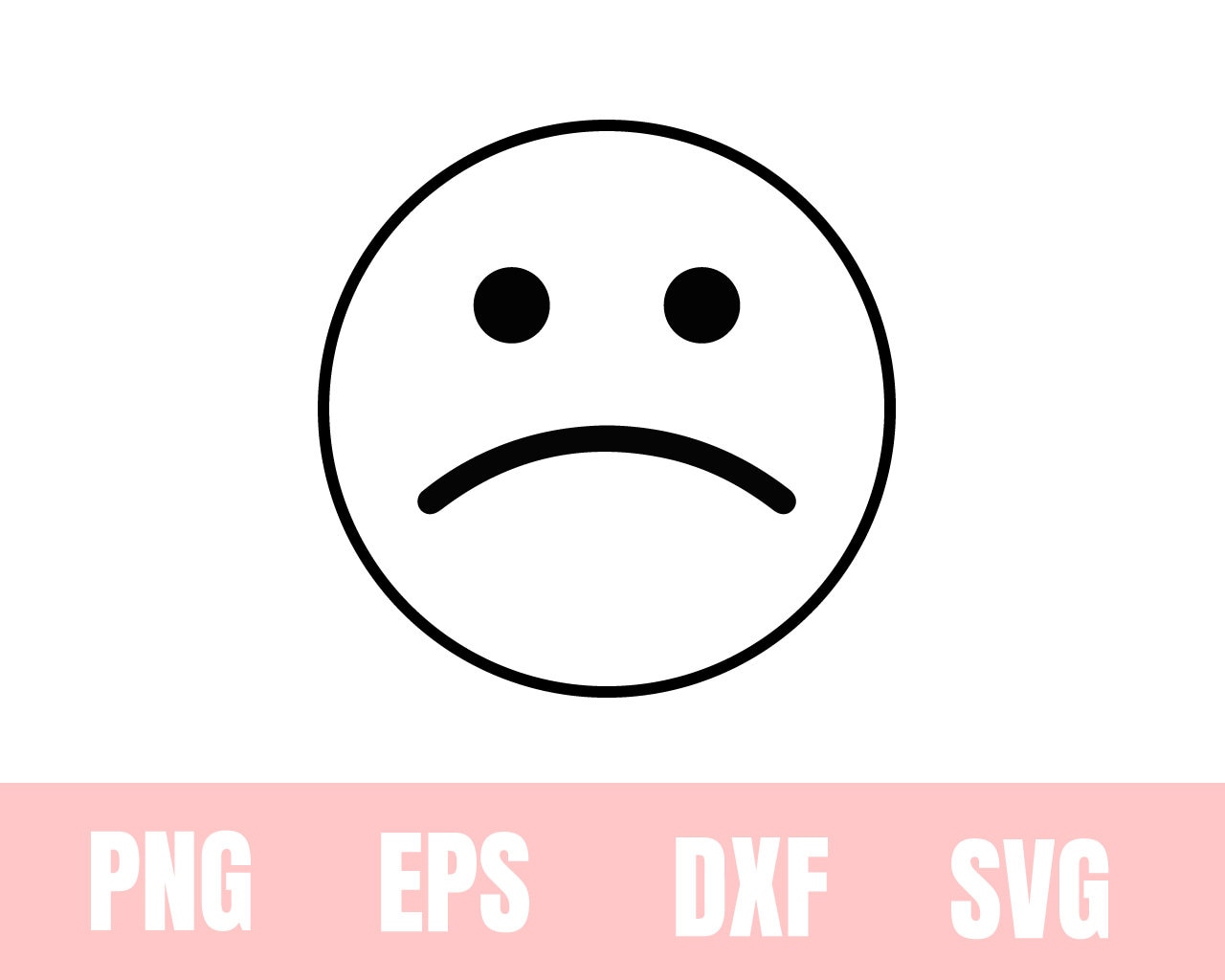 Sad Face Outline DIGITAL DOWNLOAD | Png Eps Dfx Svg - Etsy