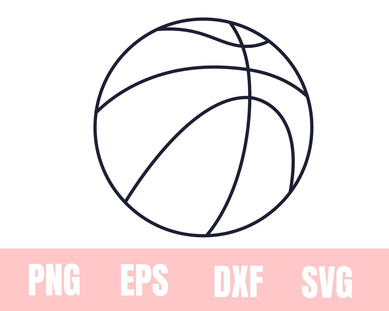 Basketball Outline DIGITAL DOWNLOAD | Png Eps Dfx Svg - Etsy