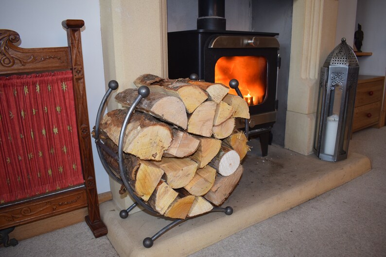 Round Log Holder Log Rack Log Basket Log Store Fireplace - Etsy UK