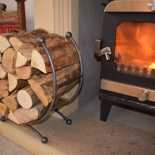 Round Log Holder Log Rack Log Basket Log Store Fireplace - Etsy UK