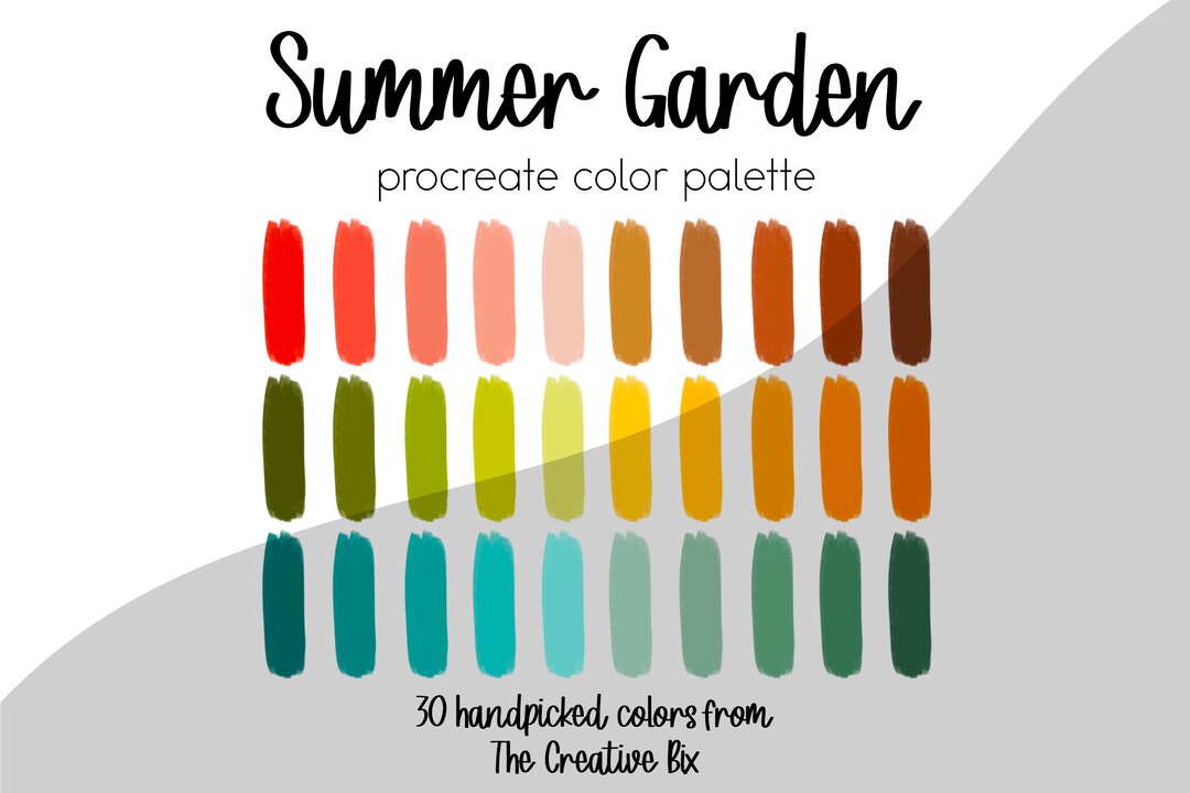 Summer Garden Procreate Palette, 30 Colors, Color Palette, Procreate ...