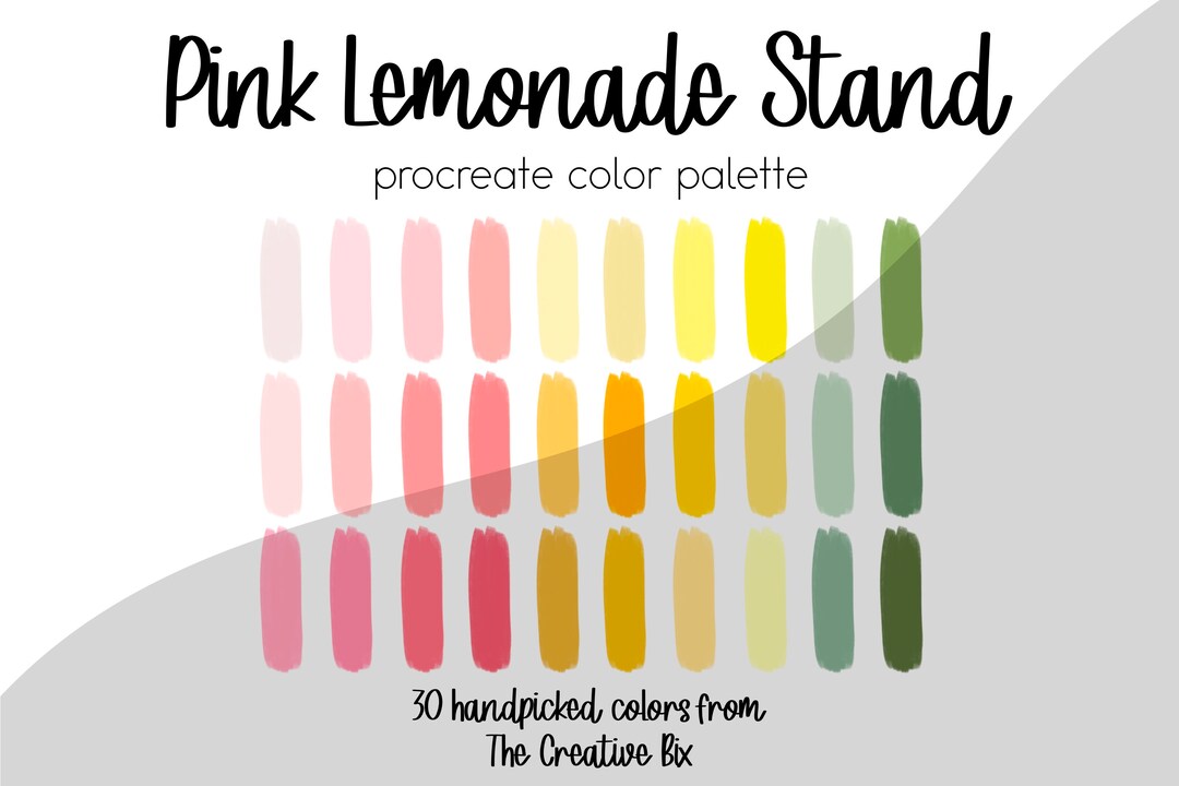 Pink Lemonade Stand Procreate Palette, 30 Colors, Color Palette ...