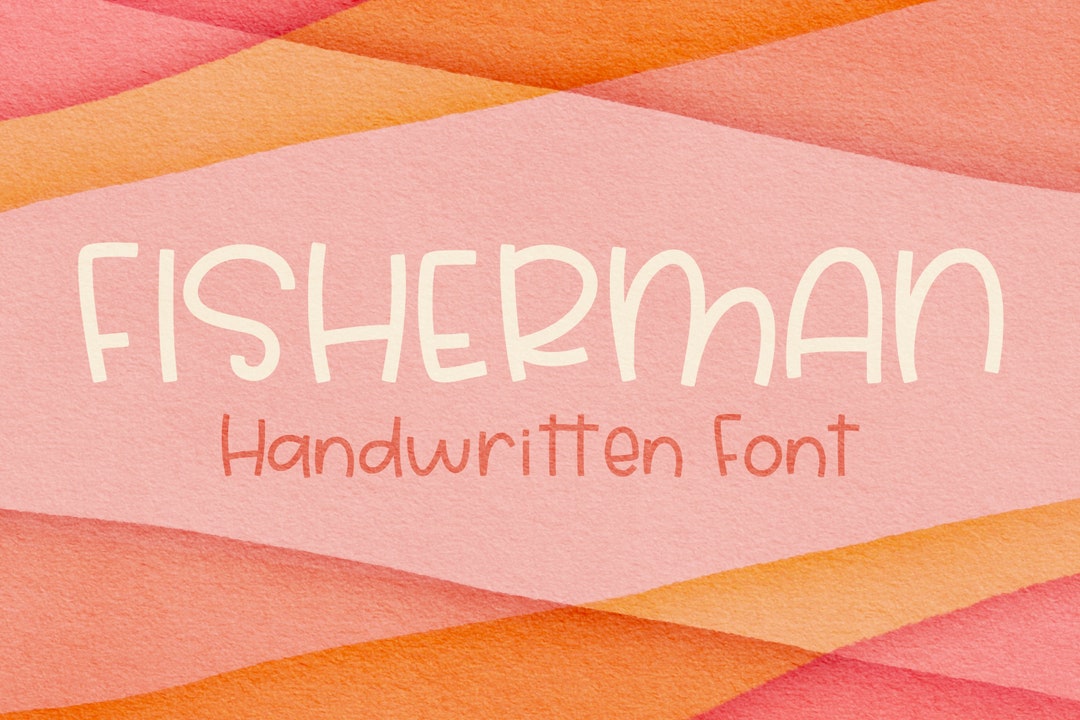 Fisherman Font, Hand Drawn Font, Handwritten Font, Instant Download ...